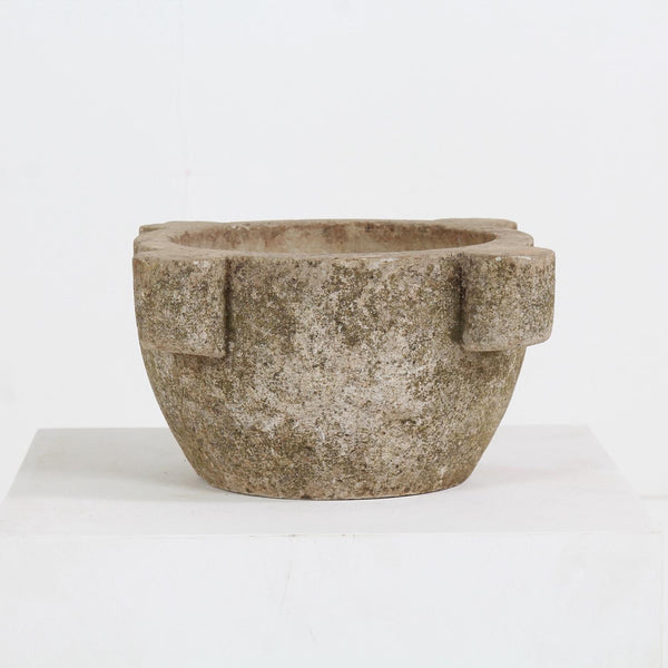 Elegant French 19th Hand-Chiseled Stone Mortar – Anton & K