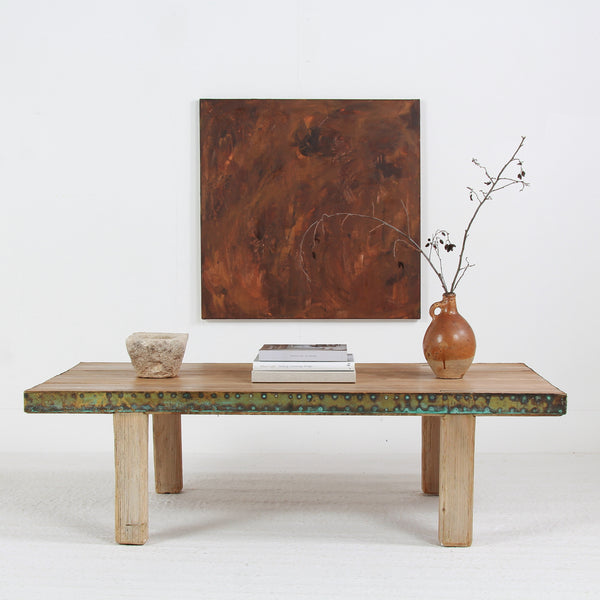 Large Pine Coffee Table with Copper Trim – Anton & K