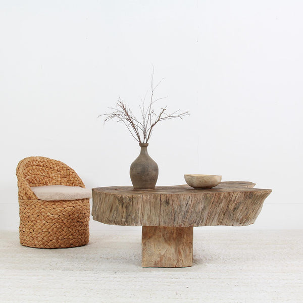 Organic Primitive Oak Wooden Tree Trunk Coffee Table – Anton & K