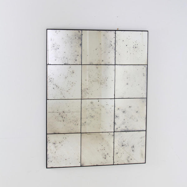 Hand Silvered Antiqued Frameless Panelled Foxed Mirror – Anton & K